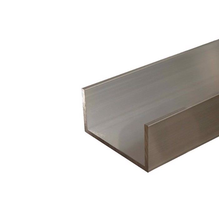 Ongelijkzijdig U-profiel aluminium op maat gesneden. Verschillende maten.